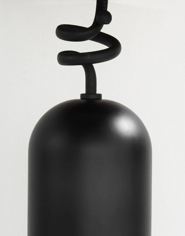 charred wood and woven abaca table lamp – Lauren Liess