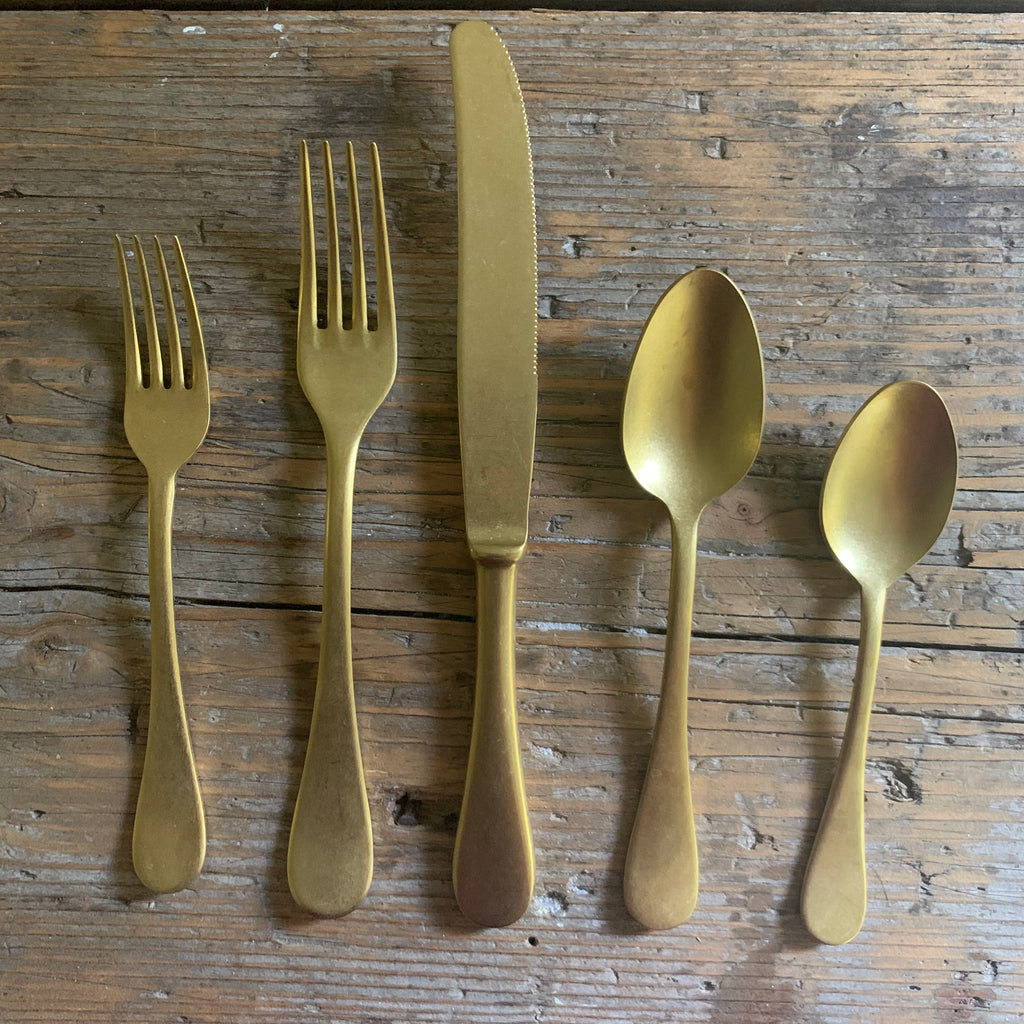 italian brass flatware- 5 piece setting – Lauren Liess