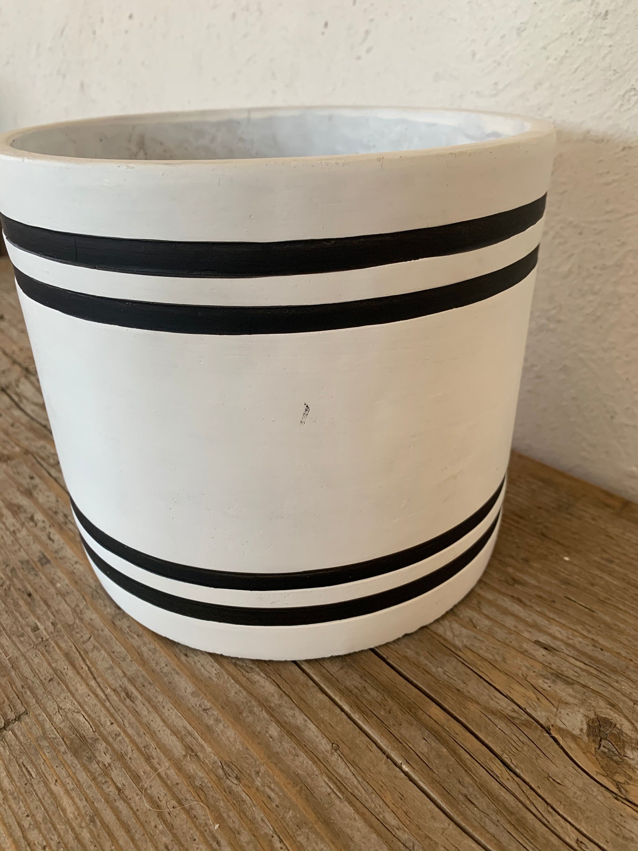 striped cement planter – Lauren Liess