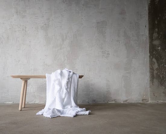 washed linen waffle throw- white – Lauren Liess